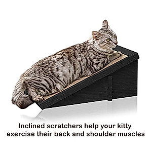 WAY BASICS Premium Cat Scratcher Incline Wedge Scratchy Ramp - Reversible zBoard Lasts 5X Longer (Free Silvervine Organic Catnip)