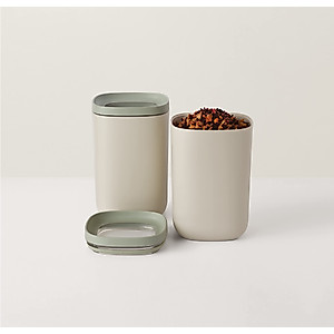 Berghoff Balance 2Pc Large Food Containers 4.3" x 4.3" x 6.7", 1.4qt., Square, Recycled Material, Large Opening, Stackable, Airtight Seal, Keep Foods Fresh