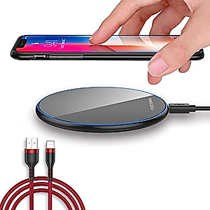 Hodiax Fast Wireless Charger, 15W Max Wireless Charging Pad Compatible with iPhone SE/11/12/13/X/XR/8,AirPods, Samsung Galaxy, Google Pixel(No AC Adapter)