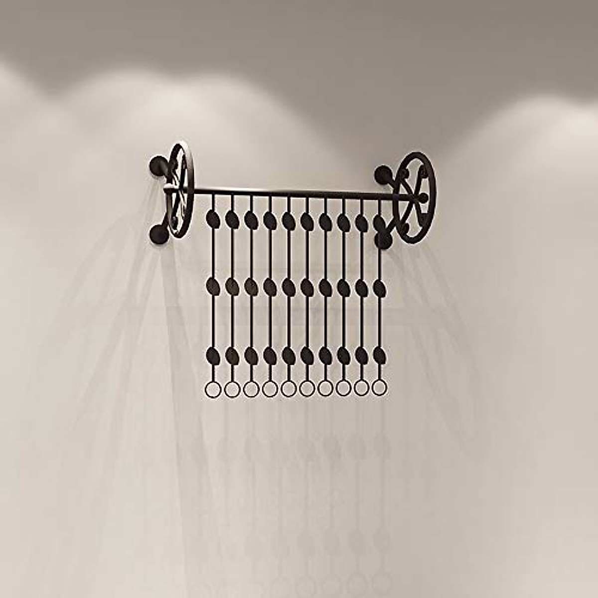 ZHIRONG Industrial Wall Mounted Clothing Rack Black Metal Display Rack for Retail Display/Laundry/Boutique/Clothing Store, 3 Sizes,Set of 5 (Size : 300CM)