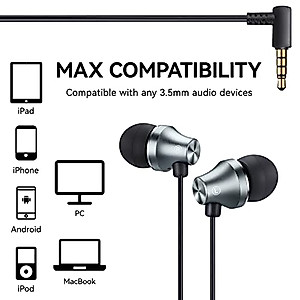 iRAG A101 Wired Earbuds Headphones Noise Isolating in-Ear Earphones with Microphone Remote with 3.5mm Plug in Audio Jack (Gun Metal)