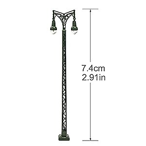 LQS58 3pcs Model Railway Lights Lattice Mast lamp Track Light N Scale 1:160 Layout (N Scale)