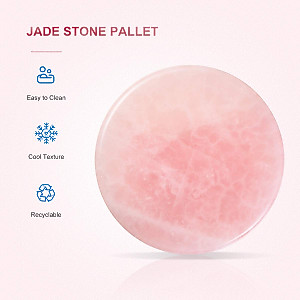 Beaupretty 1 Pc Eyelash Jade Stones Eyelash Extension Glue Pallet Holder Round Pallet Pad Resin Nail Art Plate Palette Makeup Palette (Pink)