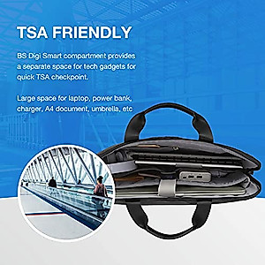 BAGSMART Laptop Bag, 15.6 Inch Laptop Case,Slim Computer Bag for Men Women,15 Inch Water-Repellent Messenger Shoulder Bag,Office Bag Work Bag,Laptop Briefcase for Business Office Travel,Black