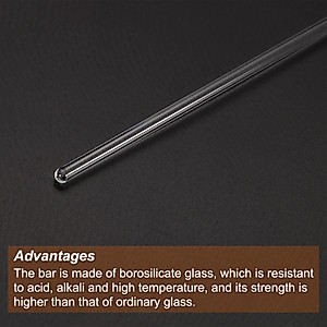 MECCANIXITY 3.3 Borosilicate Glass Stick 5.91" Length 4mm Dia Stir Rod Mixing Tools with Both Ends Round for Lab Kitchen Science 10Pcs
