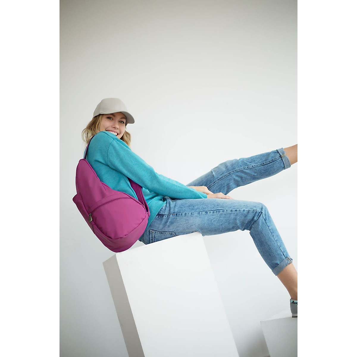 AmeriBag Classic Microfiber Healthy Back Bag tote Small (Berry Sorbet)