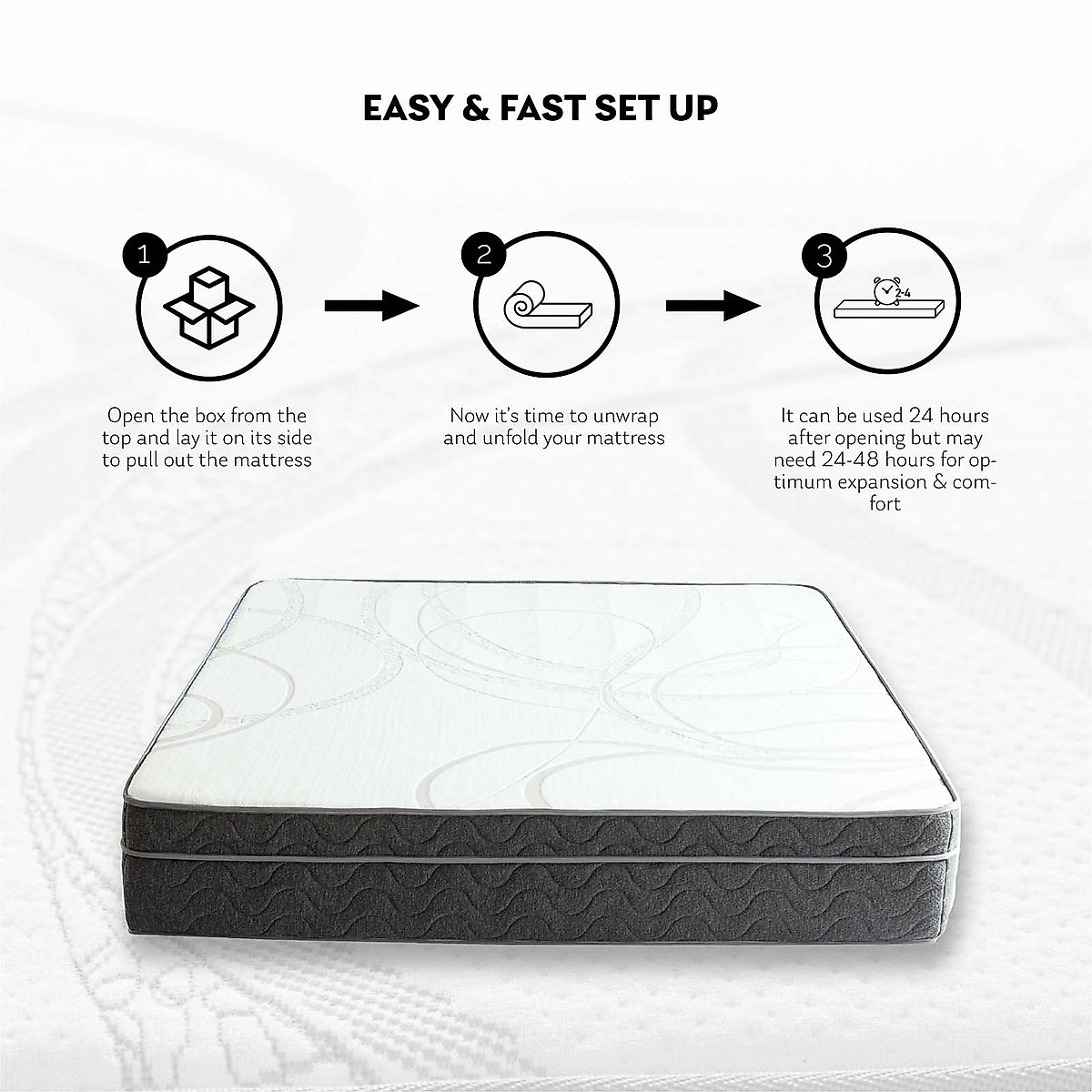 DUNTRKDU Queen Size Mattress, 10 Inch Cooling Gel Memory Foam Hybrid Tea Mattress, Individual Pocket Spring Mattress, Medium Firm Feel, Mattress in a Box, CertiPUR-US Certified (Queen)