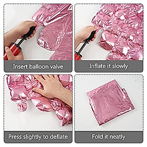 PartyWoo Pink Heart Balloons, 2 pcs 55 Inch Large Heart Balloons, Giant Foil Balloons, Large Mylar Balloons, Heart Balloons for Birthday Decorations, Wedding Decorations, Bridal Shower Decorations