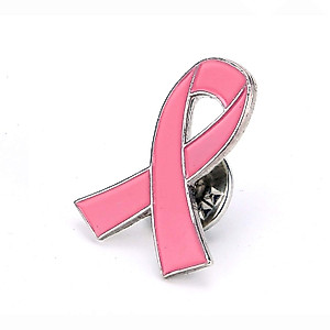 Pack of 10, Official Breast Cancer Awareness Pink Lapel Pin, Breast Cancer Gifts for Women by Crystal Lemon