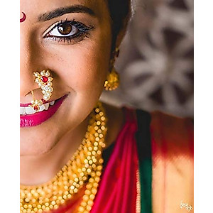 Best Deals Small maharashtrian Nath Adjustable Clip on Nose Ring Without Piercing for Women