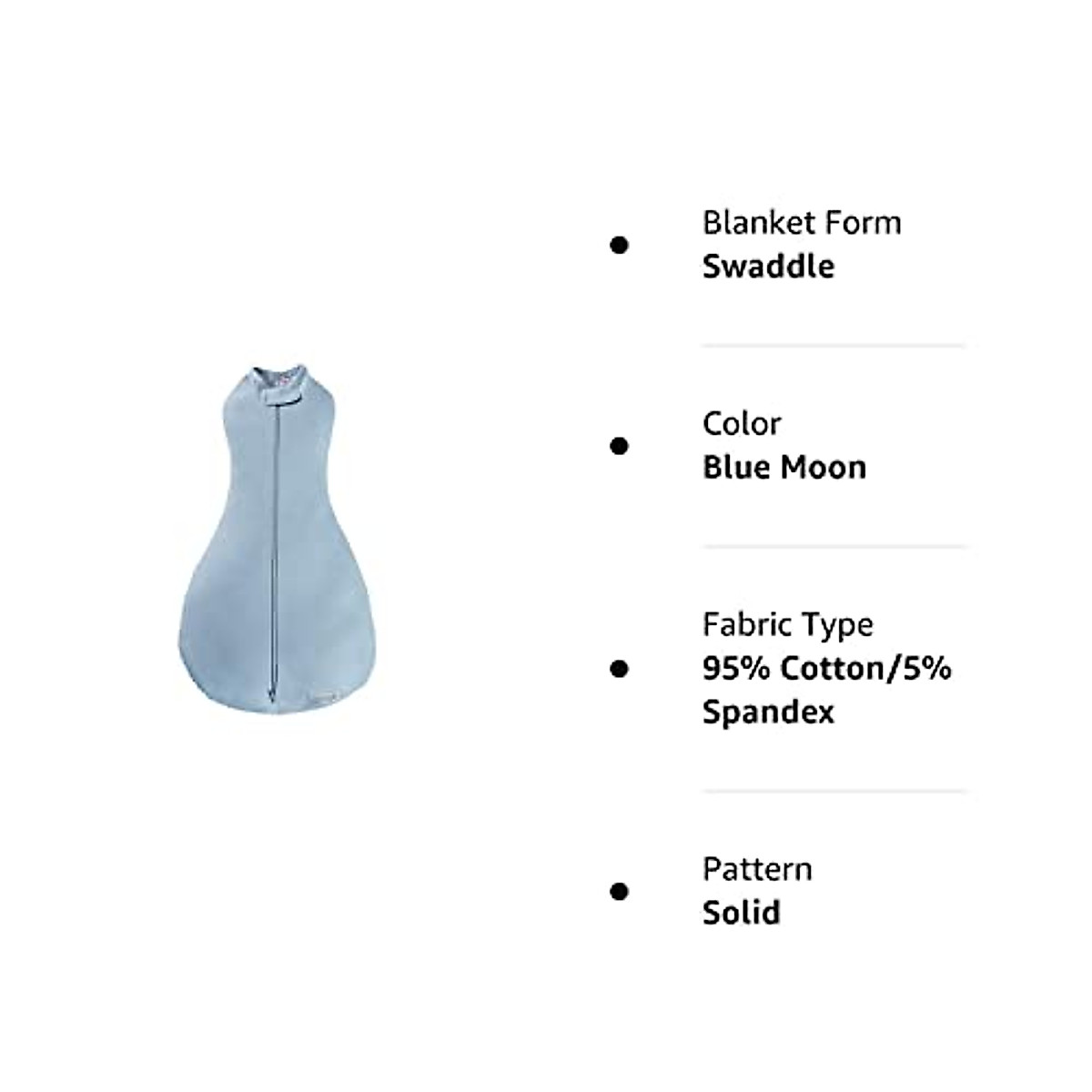 Woombie Simply Baby Swaddling Blanket I Soothing, Cotton Baby Swaddle I Wearable Baby Blanket, Blue Moon, 0-3 Months