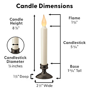 Xodus Innovations FPC1205A-4 Battery Operated LED Window Candle, Dusk to Dawn Light Sensor, Aged Bronze Plastic Base, Amber Flicker Flame, 8 - 7/8 Inch Tall (4 PACK)
