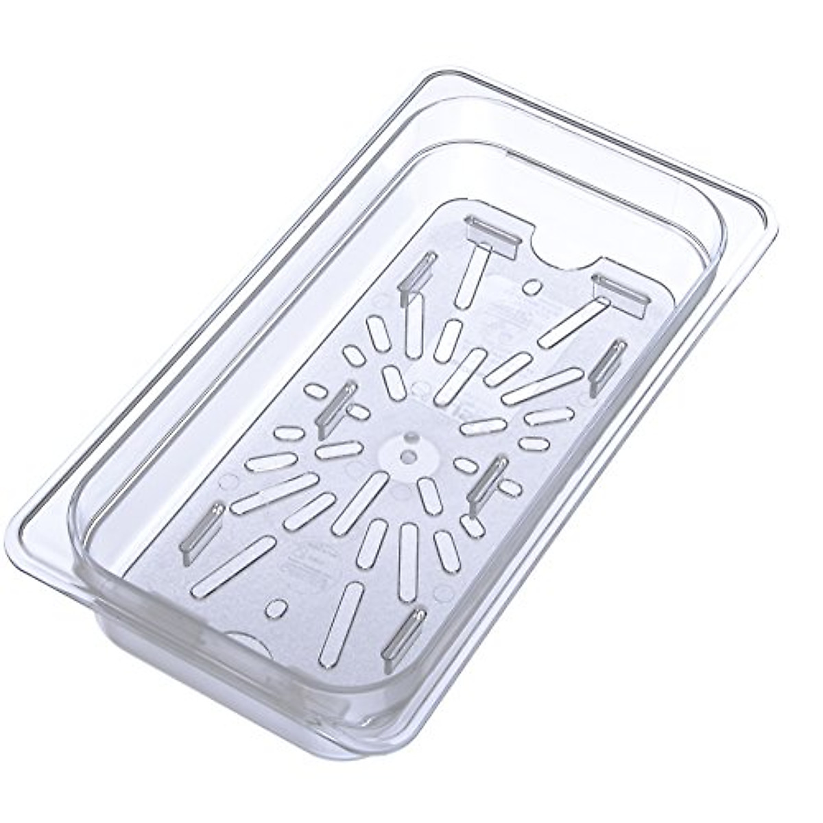 Carlisle FoodService Products Plastic Drain Shelf for 1/3 Size Food Pan Clear (Pack of 6)