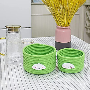 St. Patrick's Day Storage Basket,Lucky Green Decorative Basket Nursery Storage Basket 7.4"*4.7", 5.9"*3.9"(2 Pack)