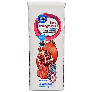 Great Value Berry Pomegranate Drink Mix, 6 Count per pack, 2.5 Oz (Pack of 2)