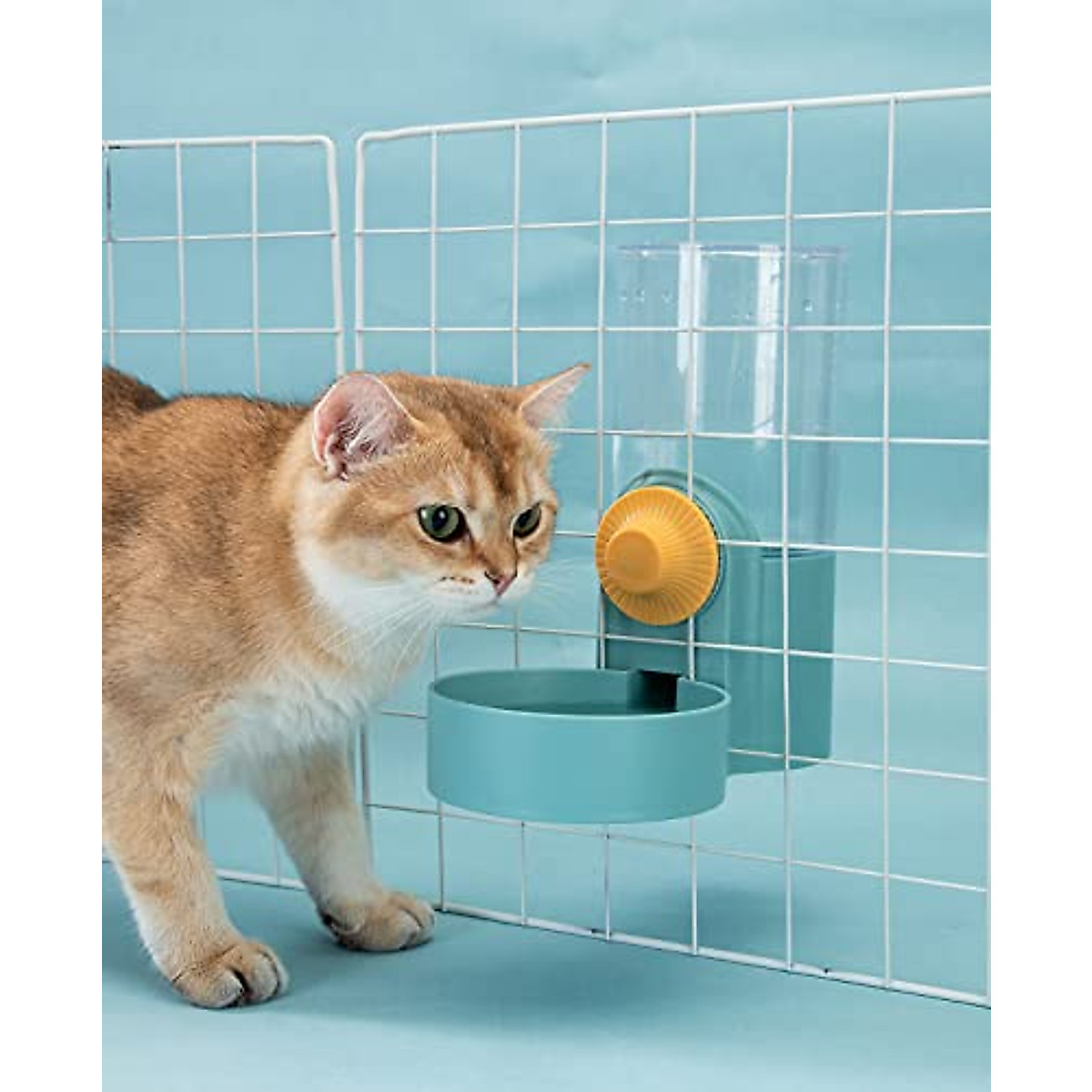 Kenond 40oz Hanging Automatic Pet Food Water Dispenser, Auto Gravity Pet Feeder and Waterer Set, Cage Cat Food Bowl Dog Feeding Station for Puppy and Kitten Rabbit Chinchilla Hedgehog Ferret …