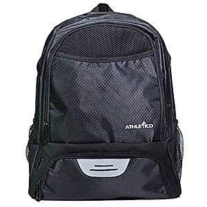 Athletico Youth Soccer Bag - Soccer Backpack & Bags for Basketball, Volleyball & Football | Includes Separate Cleat and Ball Compartment (Black)