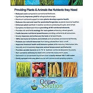 OceanSolution 2-0-3 - Plant Food - Liquid Organic Fertilizer for Gardens, Landscapes, Hydroponics (Organic Ocean Mineral Fertilizer Concentrate 1 Gallon Jug)