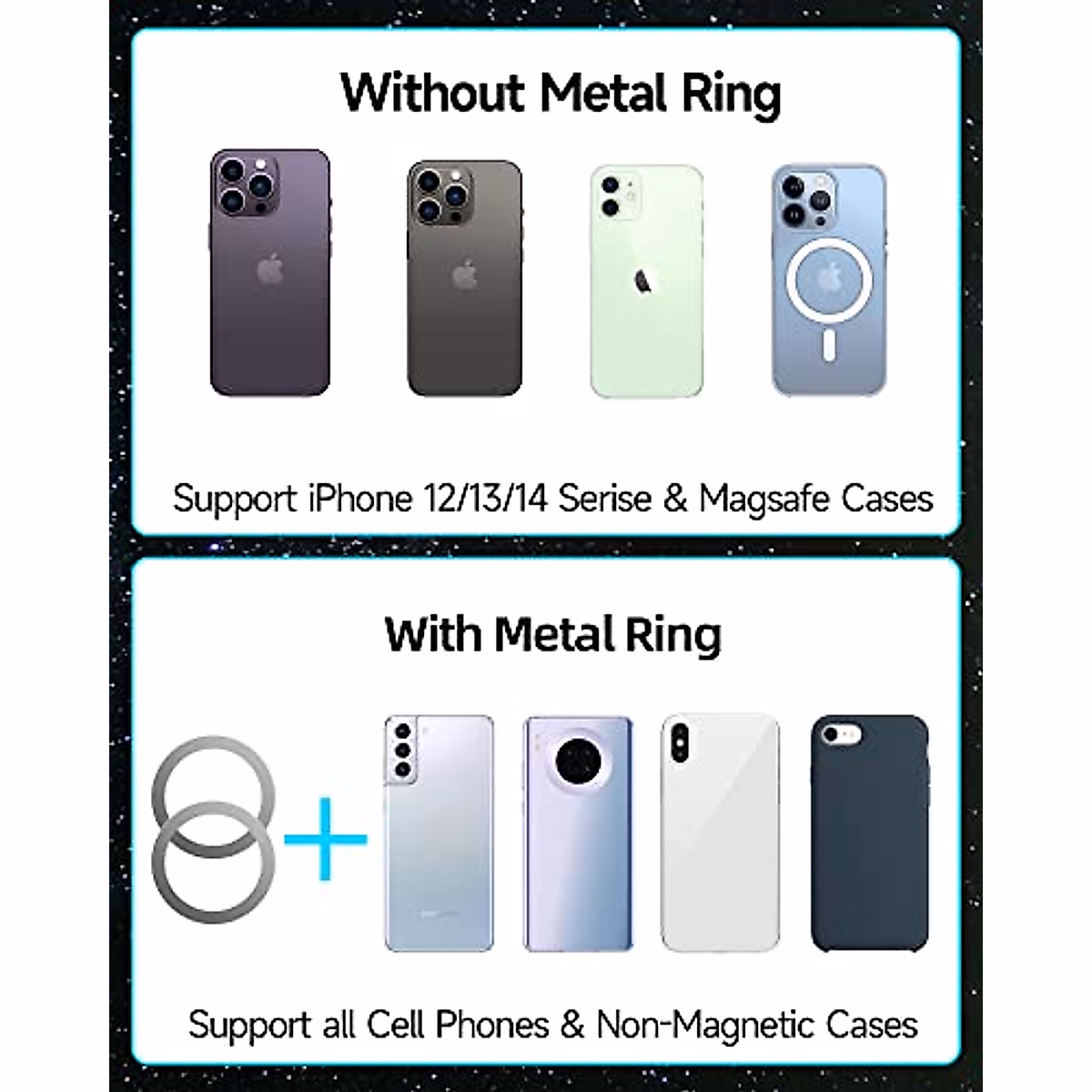 LCYATSI Car Phone Holder Mount for Tesla Model 3/Y/S/X Phone Mount MagSafe Magnetic 360° Rotation Invisible Foldaway Car Phone Holder Compatible with iPhone 14/13/12/Samsung and MagSafe Cases