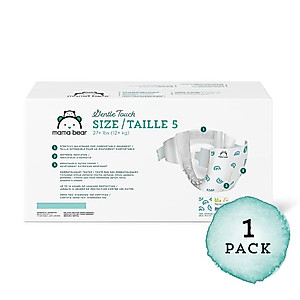 Amazon Brand - Mama Bear Gentle Touch Diapers, Hypoallergenic, Size 5, 132 Count (4 packs of 33), White