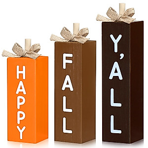 3 Pcs Thanksgiving Decorations for Home Fall Decor Fall Table Block Signs Fall Tiered Tray Decor Thanksgiving Wooden Tabletop Decoration for Autumn Harvest Office Shelf Decor