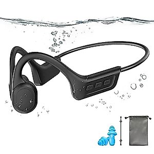 CelsusSound Bone Conduction Headphones,IPX8 Waterproof Swimming Headphones Built-in 32GB Memory,Open Ear Wireless Bluetooth Earphones for Running, Diving,Cycling,Swimming.