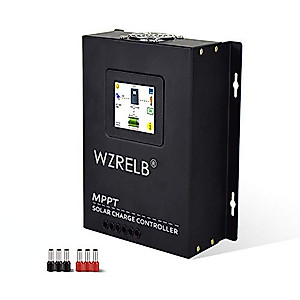 WZRELB 60A MPPT Solar Charge Controller 12V/24V/48V Auto 18V/36V Manual Max PV 170V Solar Panel Controller with LCD Full Touch Screen Design