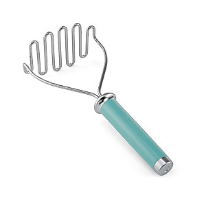 KitchenAid Gourmet Stainless Steel Wire Masher, 10.24-Inch, Aqua Sky