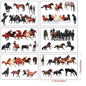 30 Pieces Horse Wall Decals Wild Horse Decor Stickers Wall Decals for Decoration, 11.8 by 7.8 Inch