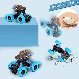 Yutin Dinosaur Car Toys for 2 3 4 5 Year Old Kids Boys, Dino Monster Trucks for Toddler, Pull Back Cars for Children Age 3-5 Christmas Birthday Gift