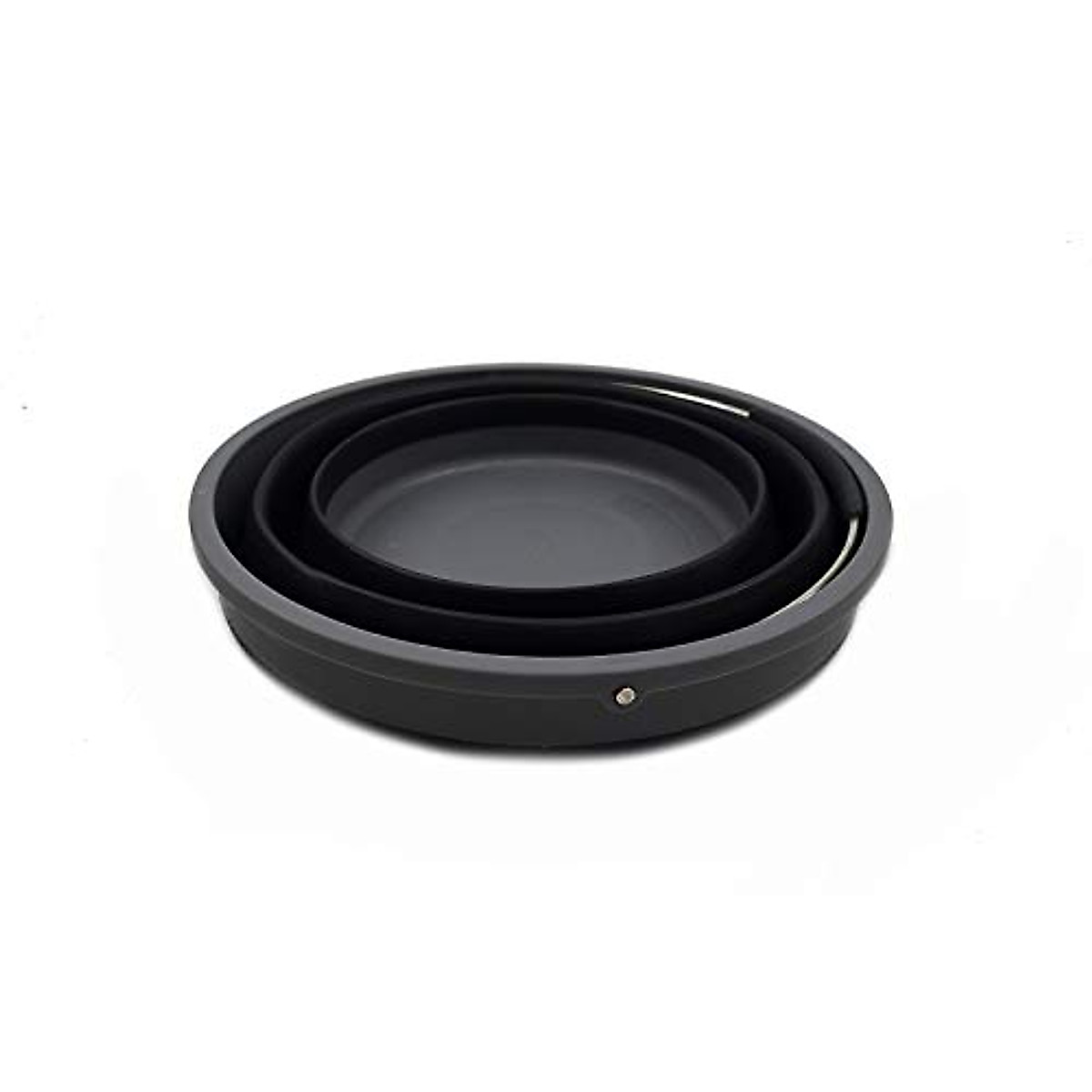 SAMMART 10L/2.6 Gallon Collapsible Plastic Bucket - Foldable Round Tub - Portable Fishing Water Pail - Space Saving Outdoor Waterpot, Size 31cm Dia (1, Grey/Black)