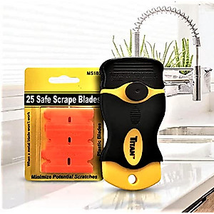 25 Plastic Double Edged Razor Blade and Titan Razor Scraper