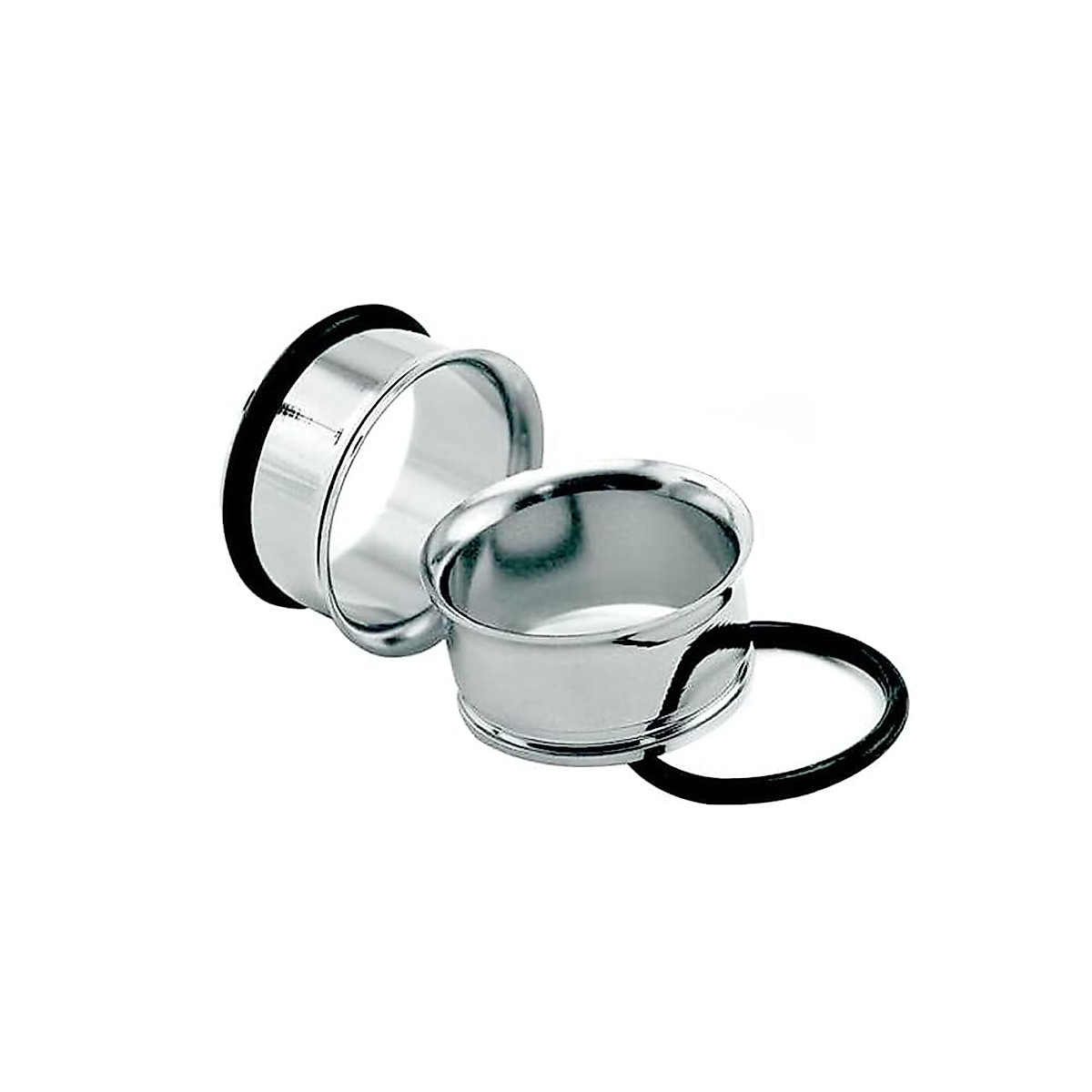 Bngukju 13mm 316L Stainless Steel Single Flared Tunnel Plugs Sold As Pairs (Silver 13MM)