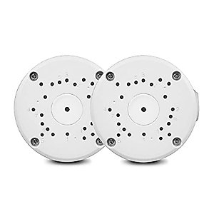 {Waterproof Camera Junction Box} Universal Bullet Security Camera Mount Bracket Hide Cable, Metal Electric Enclosure, Outdoor Camera Cover, Base Junction Box for CCTV Cams (2 Pack)