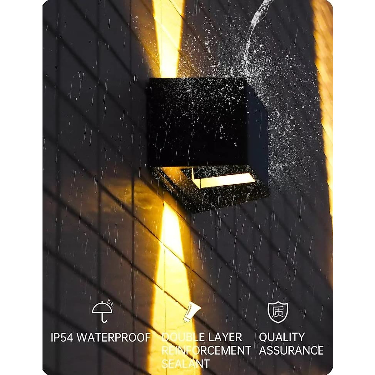 BRIGHTICONIC Solar Lights Decorative Up Down Wall Sconce Light Flood Lights Dusk to Dawn Outdoor Lighting Fixture Backyard Lights Outdoor Deck Lights Fence Solar Lamp Post Lights Outdoor Waterproof