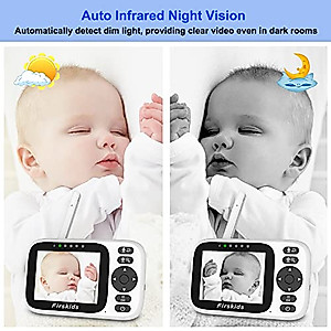 Firskids Baby Monitor with Camera and Audio,No WiFi Required,3.2" Baby Video Monitor, Long Range, Easy to Use, 2-Way Talk, VOX, Night Vision, Suitable for Baby Monitoring and Elderly Care