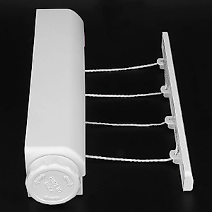 Retractable Clothesline, Indoor Outdoor Extendable Washing Line Rope Clothes Drying Rack Wall Mounted Laundry Dryer Ropes for Hotels Terraces Balconies (3.2m/10.5ft, Four Ropes)