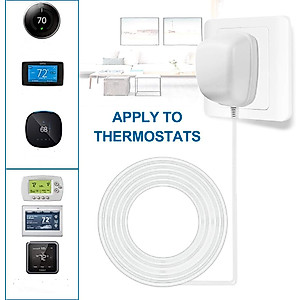 24 Volt Transformer, C Wire Adapter, Competible with All Versions of Ring Doorbell and Thermostat for Ecobee,Sensi and Honeywell (with 196in Cable)