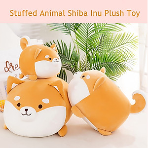 Shiba Inu Plush Toy Soft and Cute Corgi Stuffed Animal Dog Hugging Pillow Puppy Plushie Dolls for Kids Gift(35cm/13.77inch)