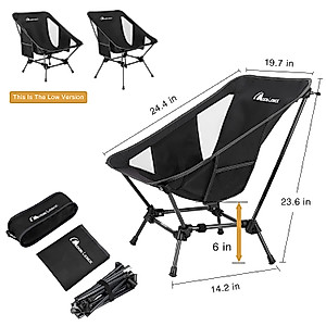 MOON LENCE Backpacking Chair Outdoor Camping Chair Compact Portable Folding Chairs with Side Pockets Packable Lightweight Heavy Duty for Camping Backpacking Hiking