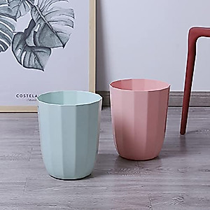 Zerodeko Plastic Trash Can Without Lid, Open Top Trash Basket Round Waste Basket Small Garbage Can Garbage Container for Bathroom, Office, Kitchen (Pink)