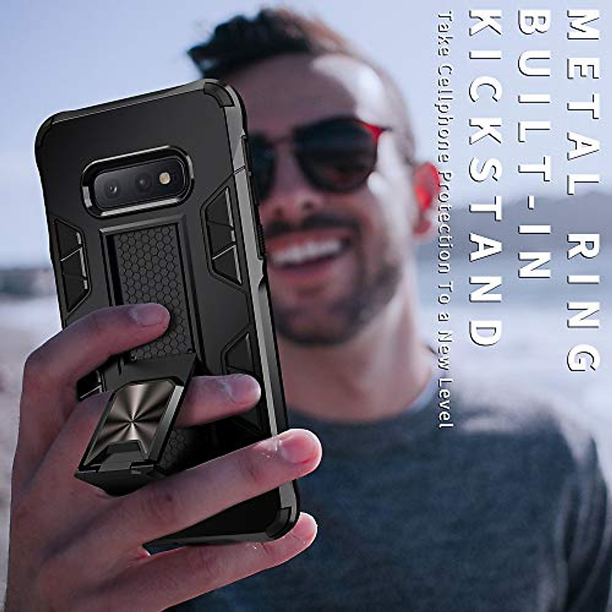 Samsung Galaxy Note 8 Case Military Grade Built-in Kickstand Case with Stand Holder Armor Heavy Duty Shockproof Cover Protective Case for Samsung Galaxy Note 8 Phone Case (Black)