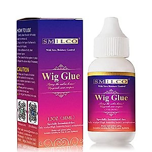 Smilco Strong Hold Waterproof Lace Wig Glue - 1.3OZ Transparent Hair Adhesive for Lace Front Wigs, Super Hold Waterproof Glue, Easy to Remove & Quick Dry
