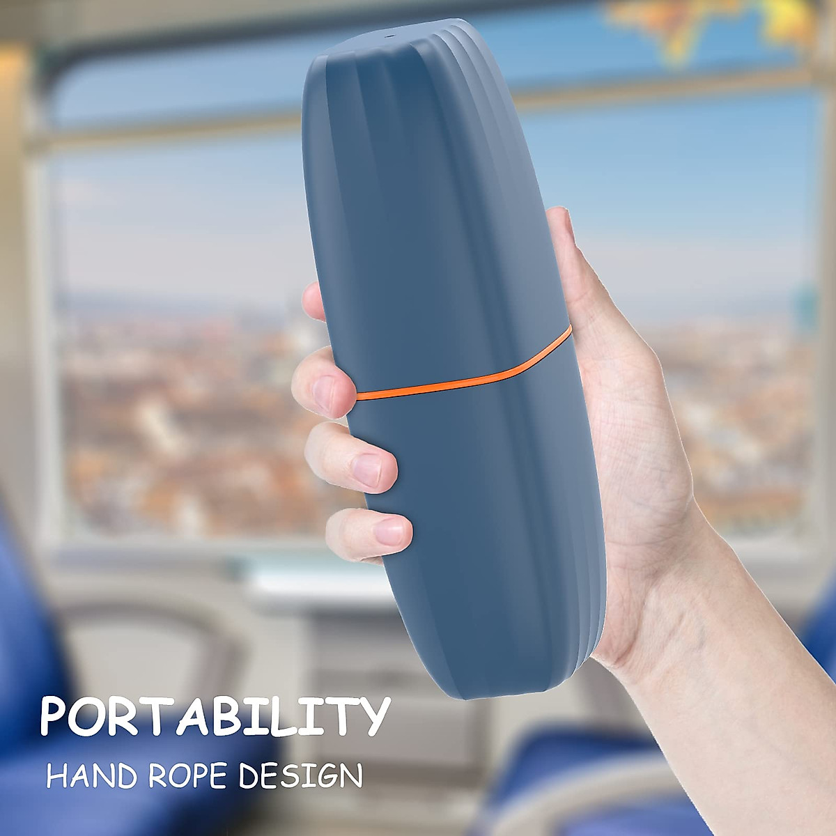 Geekboy Travel Toothbrush Holder, Portable Plastic Toothbrush Covers for Traveling, Camping, Business Trip, Home and School Supplies (Dark Blue)