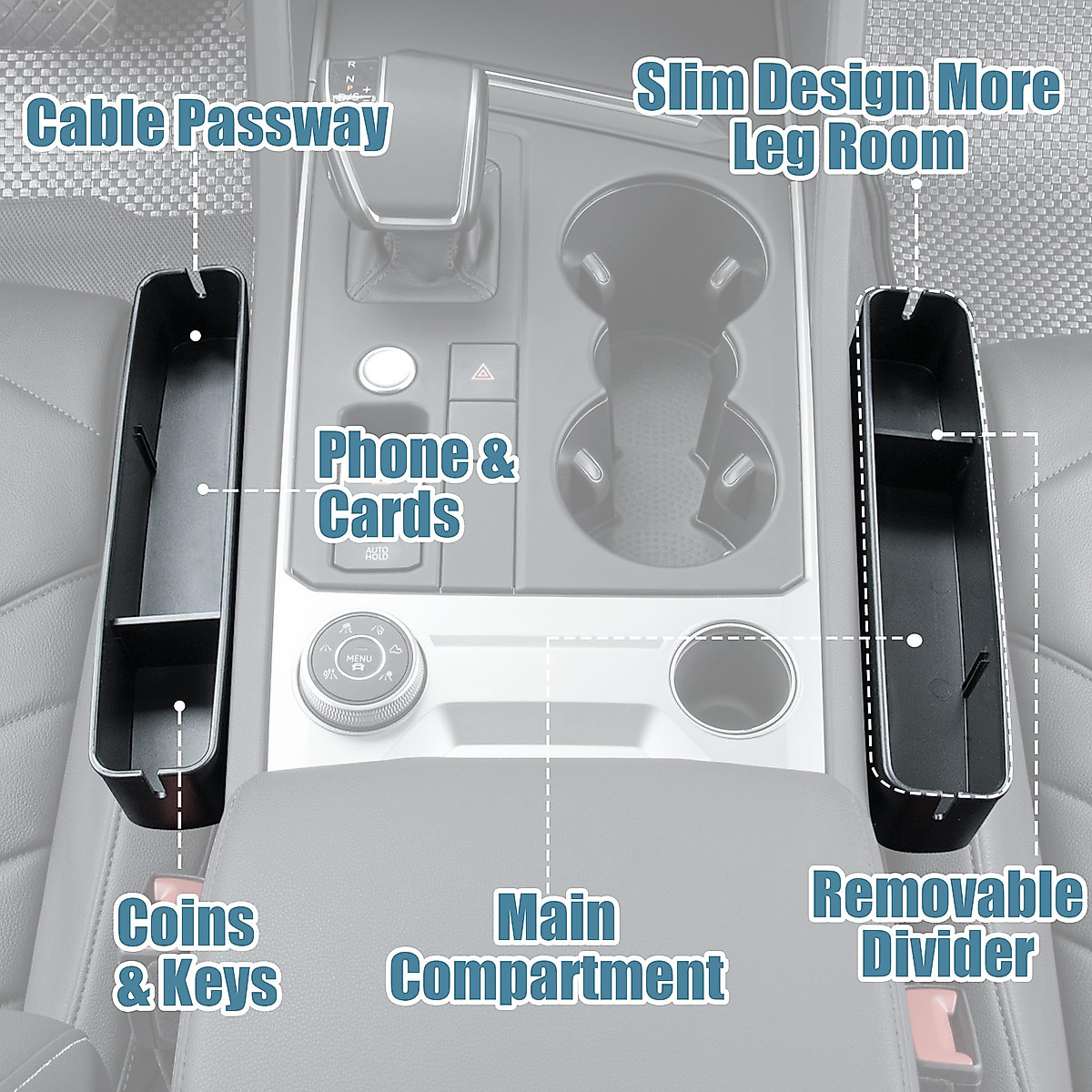 Paffenery 1 Pcs Car Seat Gap Filler Organizer Storage Box for Car Seat Organizer Between Seats, Car Organizers and Storage Front Seat Gap