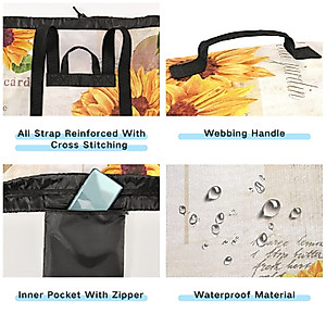 Sunflowers Laundry Bag Backpack with Shoulder Straps Daisy Dirty Clothes Organizer Extra Large Heavy Duty for Camp College Dorm Room Essentials for Girls