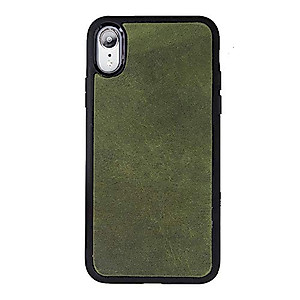 iPhone XR Leather Case, Maximum Protecting Magnetic Detachable Full Grain Leather Wallet For iPhone XR, Laser Engrave, Wireless Charge