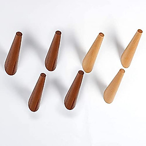 3PCS Wood Wall Hooks, Horn-Shape Oak Wood Coat Hooks Wall Mounted - Rustic Wall Coat Rack Hat Hooks Robe Hooks Entryway Wall Hangers for Hanging Towels Clothes Bedroom (Wood Beech)