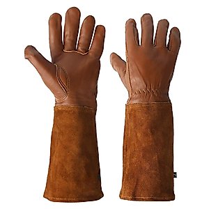 Kim Yuan Rose Pruning Gloves for Men and Women. Goatskin Leather Gardening Gloves