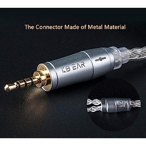 KBEAR 8 Core Silver Plated Upgrade Earphone Cable, Detachable Replacement Cable HiFi in Ear Monitor Cable for TIN T2 T3 P1 for Shure SE215 SE315 SE425 SE535 UE900 (MMCX 3.5mm)……